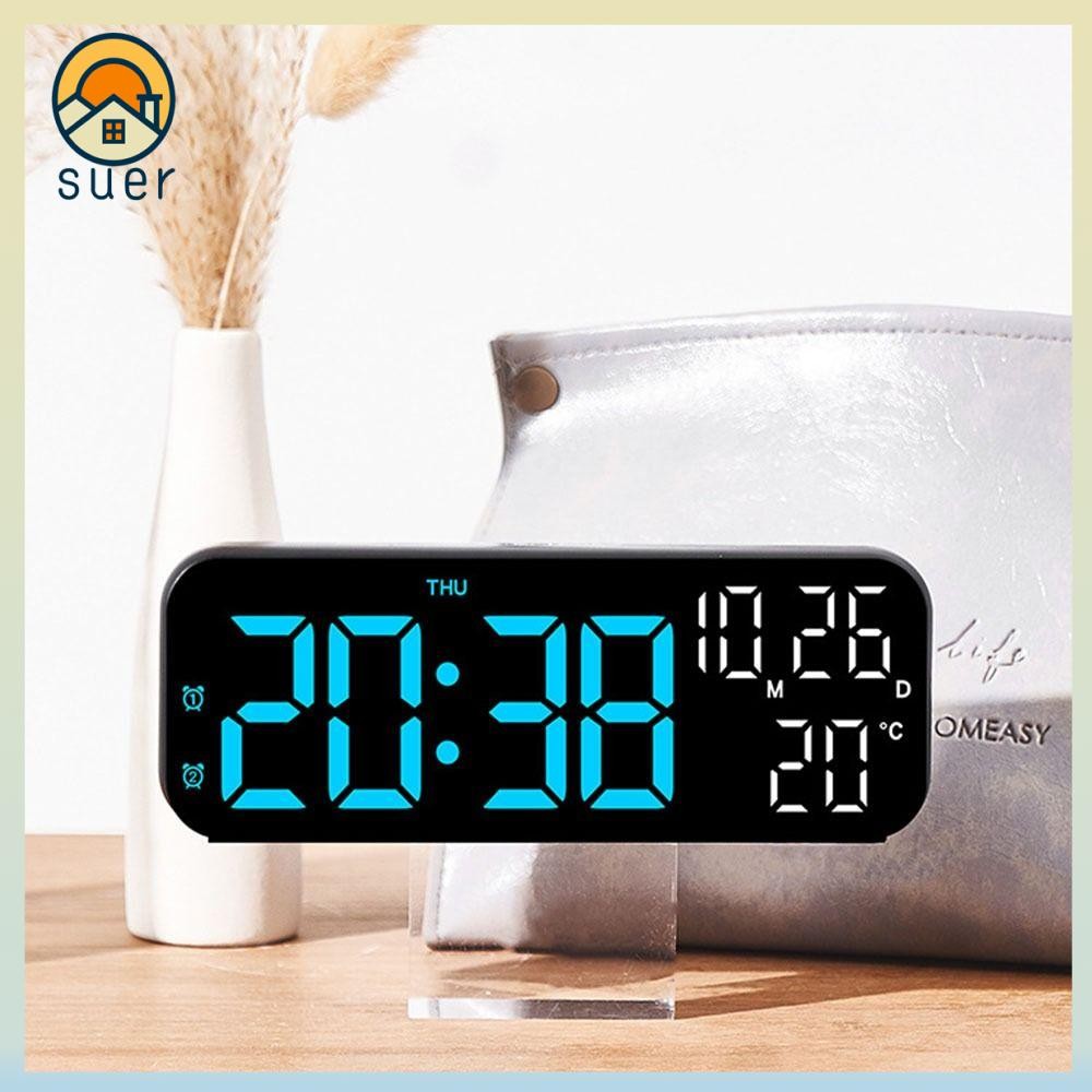 SUERHD Digital LED Clocks, Backlight 12/24H Electronic Clock, High ...
