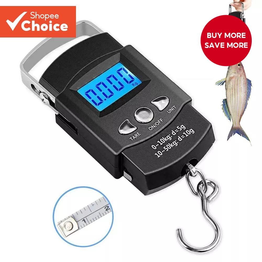 50kg/10g Digital Hand Scale - Portable LCD Hanging Scale with Tape Measure | Shopee Singapore