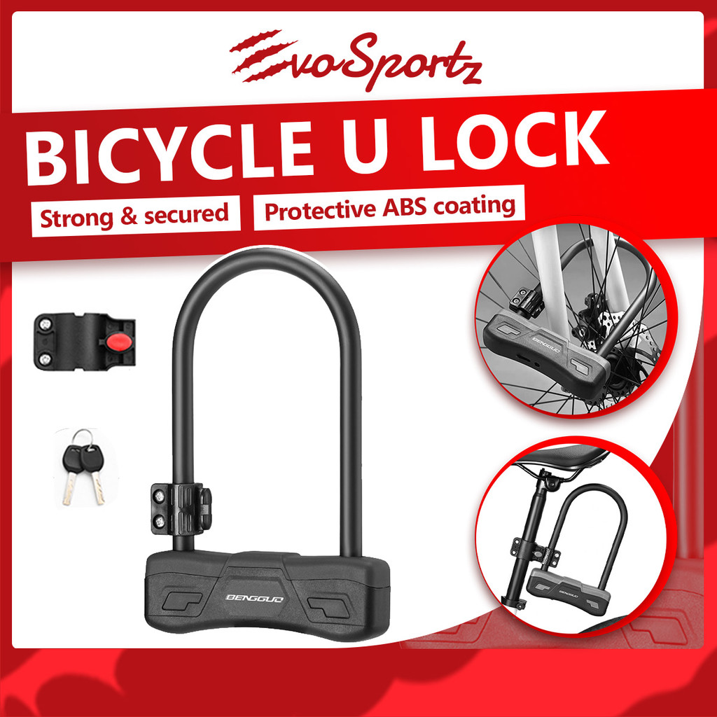 Bicycle U Lock | Bike Steel Safety U-Shaped Lock | Shopee Singapore