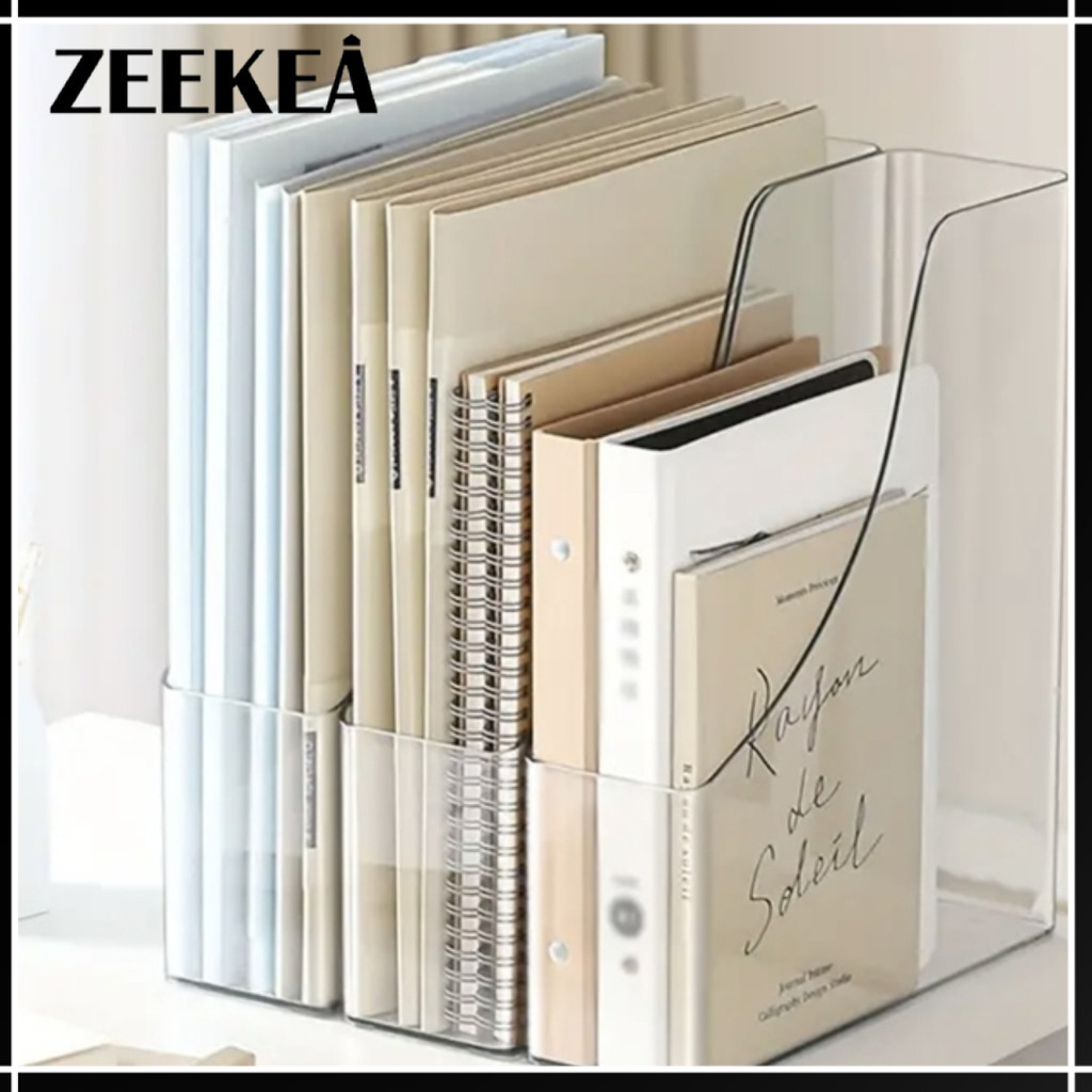Zeekea Design Plastic Slim Vertical File Folder Bin Storage Organizer ...