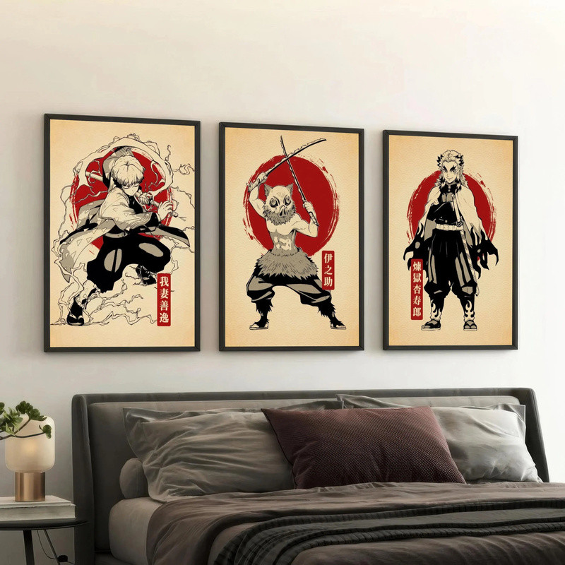 Demon Slayer Set of 3 Poster Demon Slayer İnosuke Hashibira Kyōjurō ...