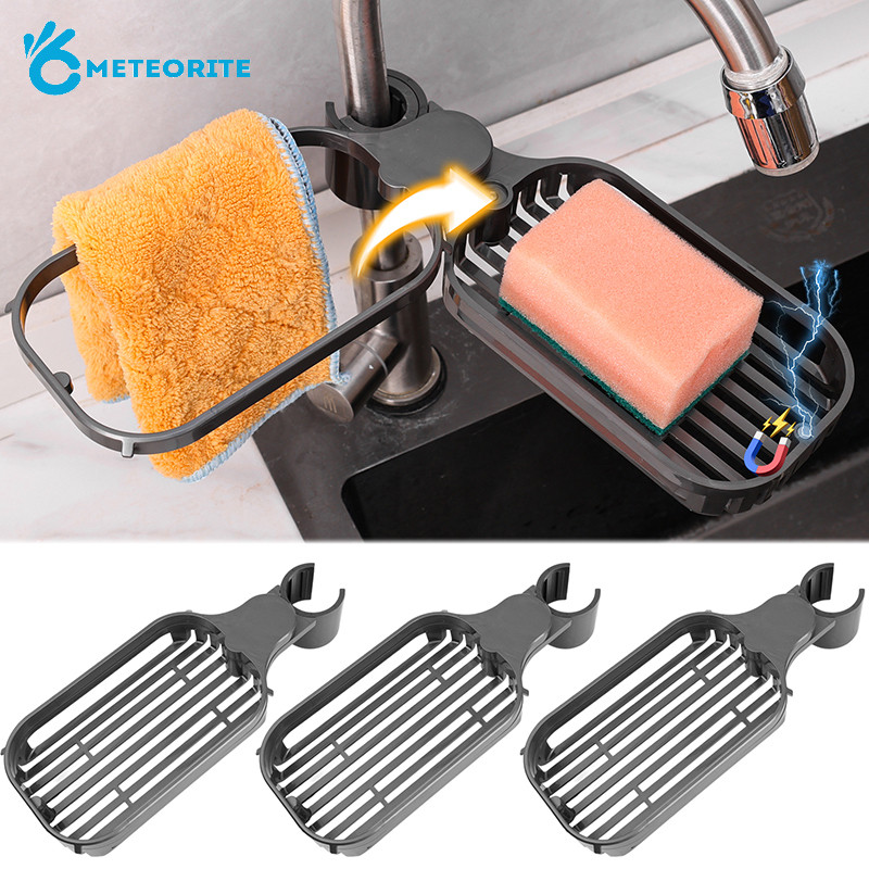 Practical Space Saving Sink Mounted Towel Sponge Draining Shelf ...