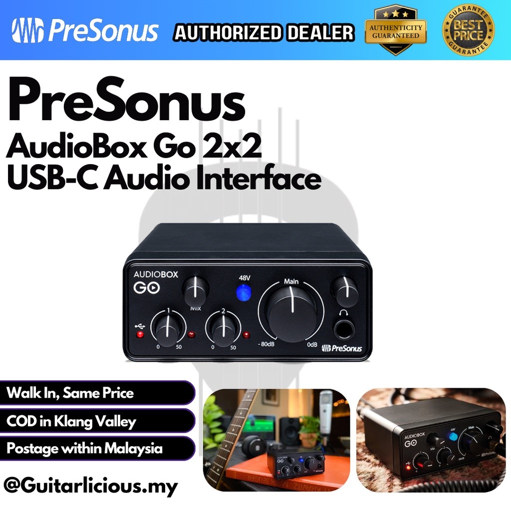 PreSonus AudioBox Go 2x2 USB-C Audio Interface ( AudioboxGO / Audiobox ...