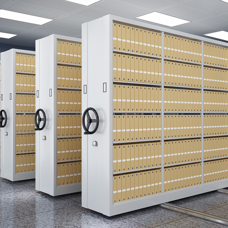 Q-6/a*Archive Room Compact Shelf Archive Shelf Mobile Hand-Operated ...