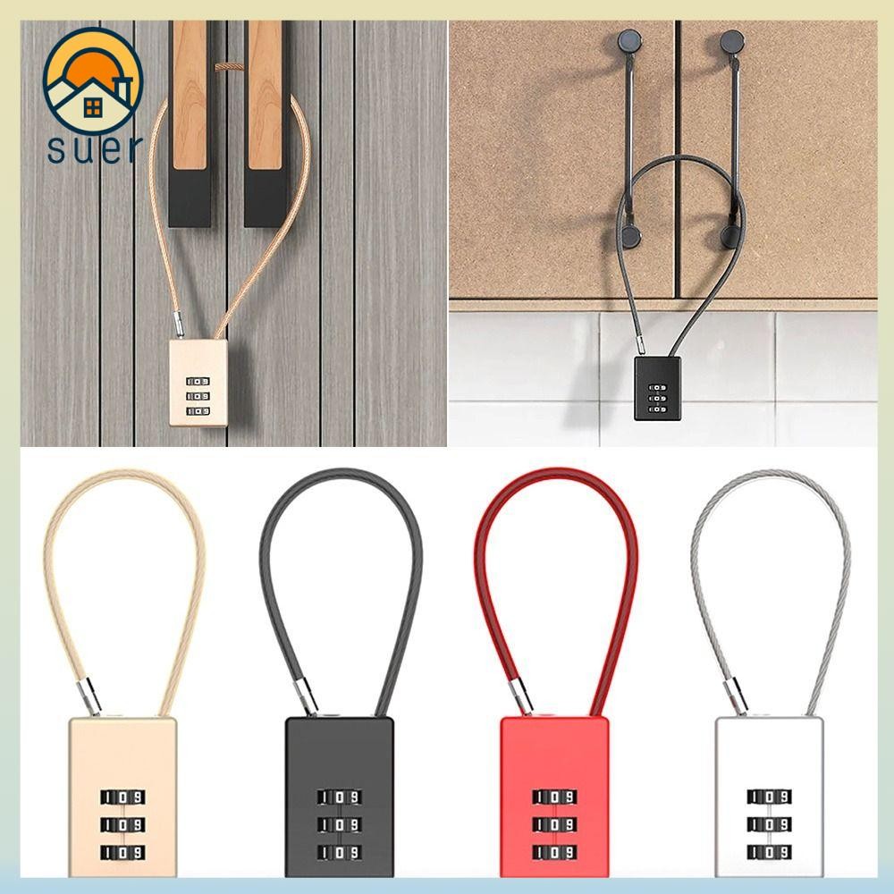 SUERHD Combination Lock, Portable Anti-theft Password Lock, Wire Rope 3 ...