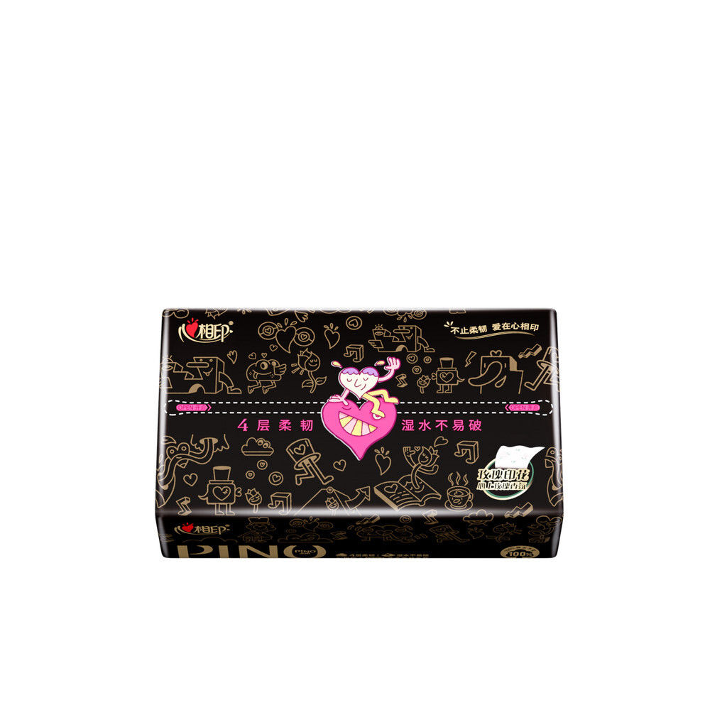 Xinxiangyin Pinnuo Xin Shang Rose Fragrance Paper 4 Layers 80 Hair ...