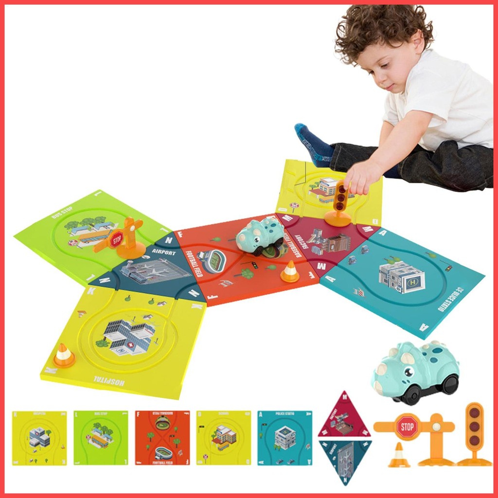Puzzle Race Car Track Set Puzzle Racer Kids Car Track Set Electric ...