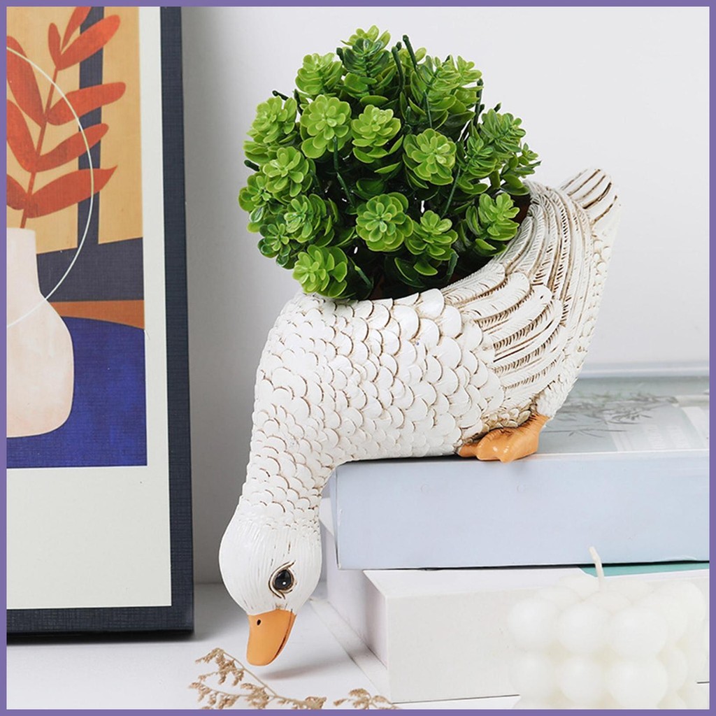Animal Flower Pots Rooster/Duck Resin Indoor Outdoor Garden Pot Decor ...