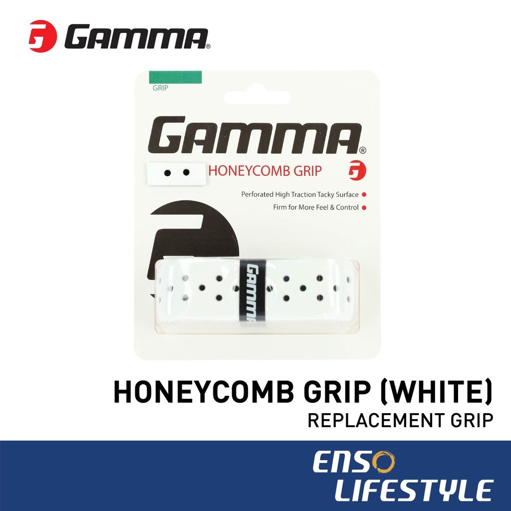 GAMMA Tennis Replacement Grip - Honeycomb (White) [Enso Lifestyle ...