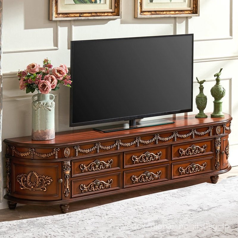 European Style Living Room TV Cabinet Unit LCD Audiovisual Cabinet ...