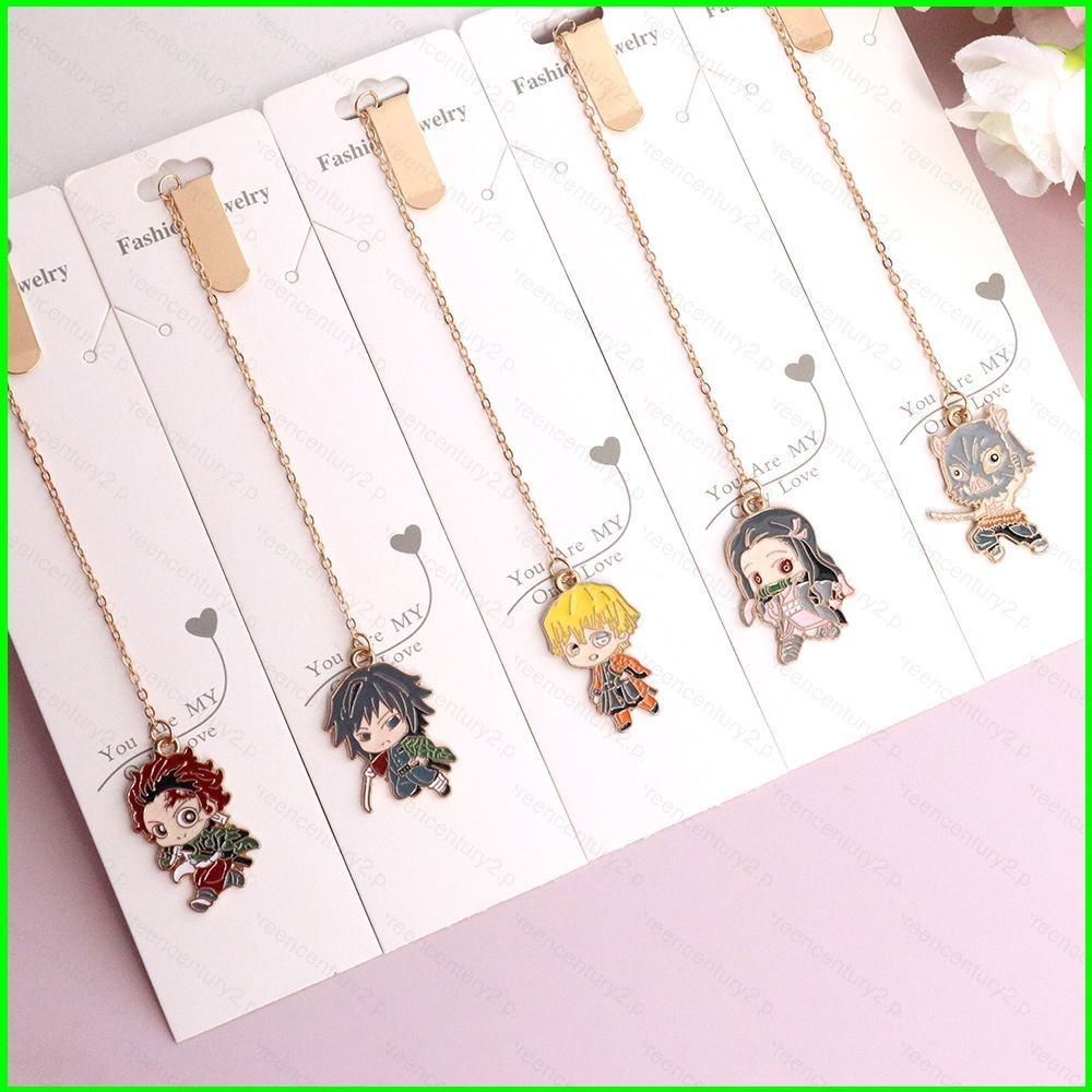 Gan Demon Slayer Kamado Tanjirou Metal Anime Bookmark Chain Graduation ...
