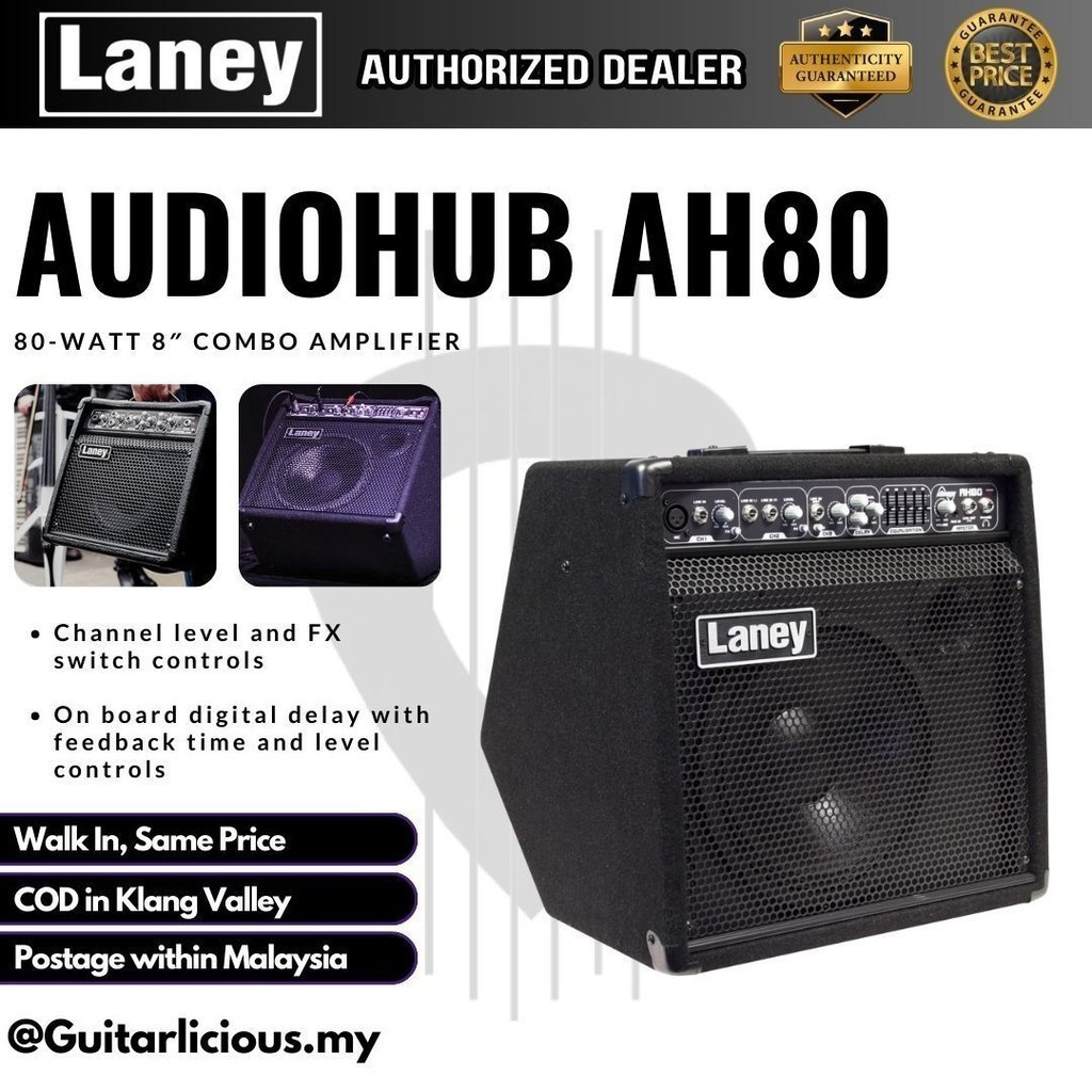 Laney Audiohub 80-watt 8″ Combo Amplifier ( AH80 / AH-80 / AH 80 ...