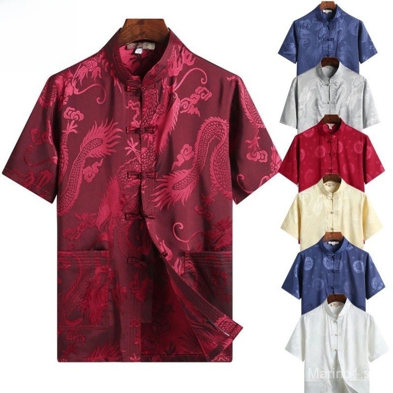 Chinese New year Clothes for Men Shirt CNY Clothes Retro Tang Suit Men ...