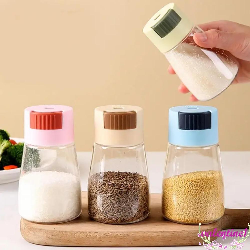 VALENTINE1 Measuring Seasoning Bottle, Press Type Plastic Metering Salt ...