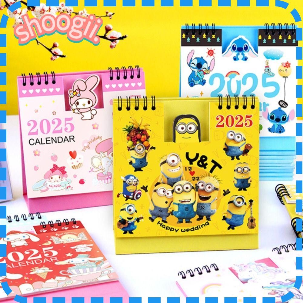 SHOOGEL Mini Desktop Calendars, Kuromi Hello Kitty Coil Loose-leaf ...