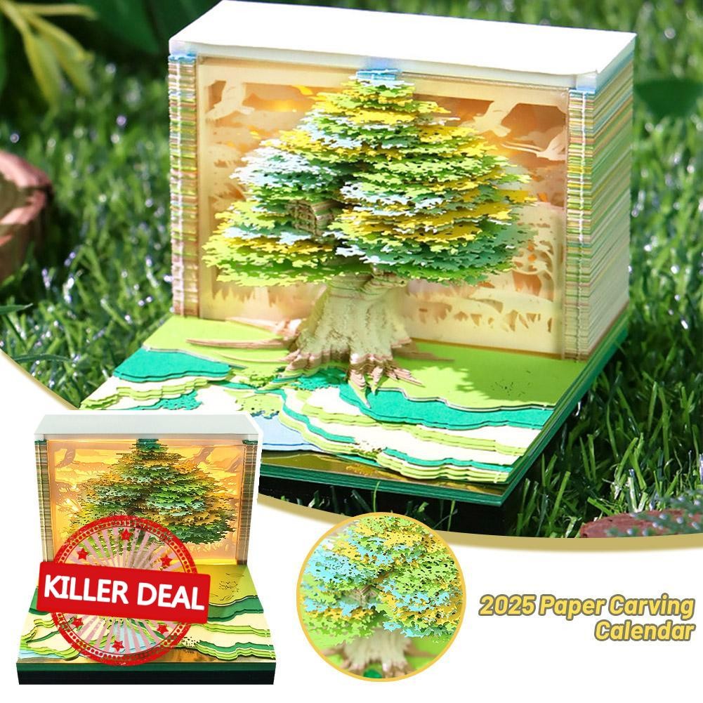 Tree Desk Calendar 2025 Calendar Memo Pad Creative Desk Calendar Diy ...