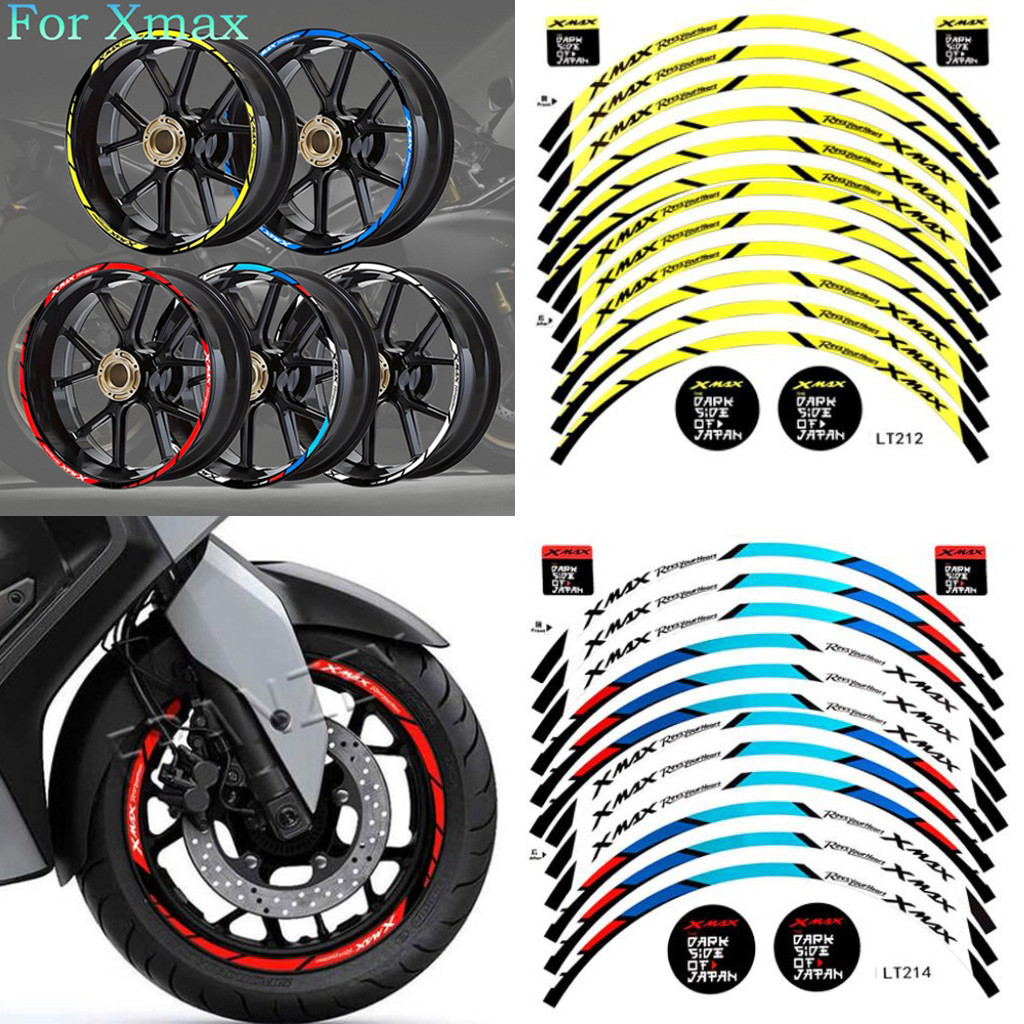 For Yamaha Xmax 300 "15" 14" inch Wheel Hub Sticker Reflective Wheel ...