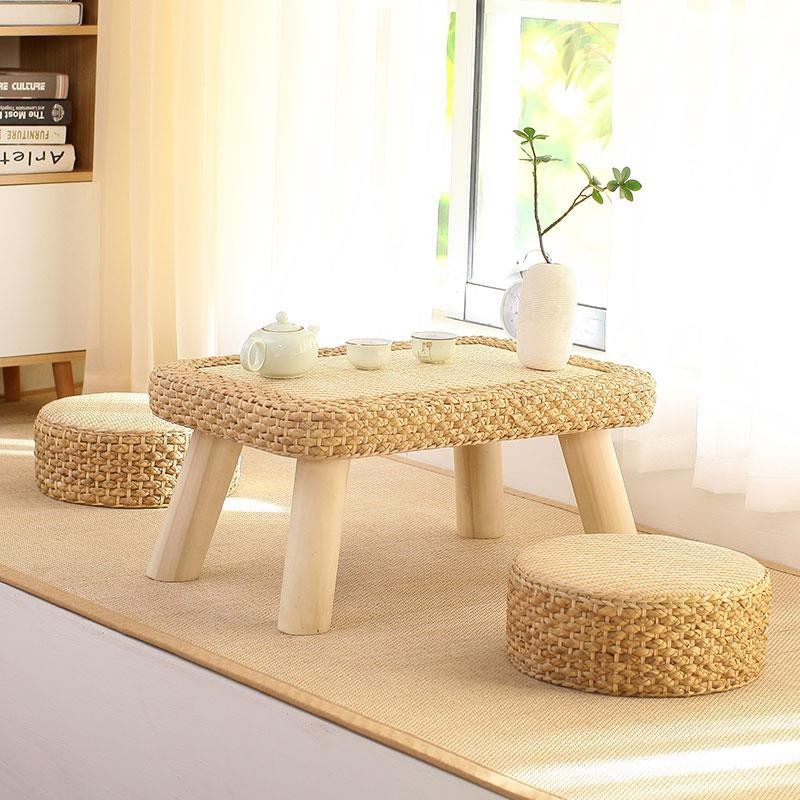 Bay Window Small Coffee Table Rattan Straw Modern Simple Japanese ...