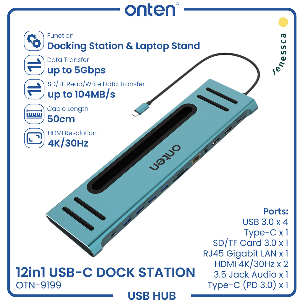 Onten Docking Station 12in1 Type-C Hub Multifunctional Docking Laptop ...