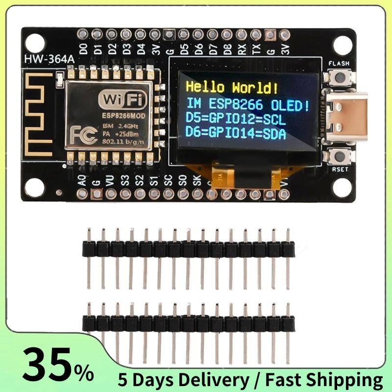 Nodemcu ESP8266 Development Board Serial Wifi Module CH340G with 0.96 OLED Screen for ...