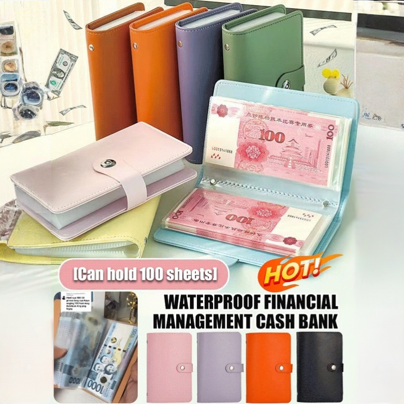 【Holds 100 Bills/Waterproof】Cash Organizer/Money Saving Wallet/Budget ...