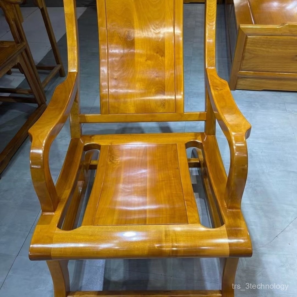 New Chinese Style Solid Wood Rocking Chair Adult Recliner S. Lee Wooden ...