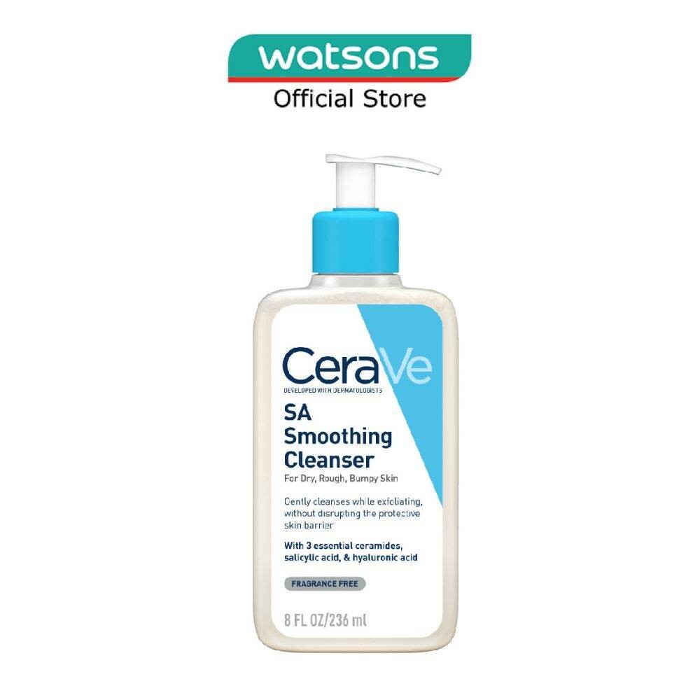 CERAVE Salicylic Acid Smoothing Cleanser (For Face & Body, Dry, Rough ...