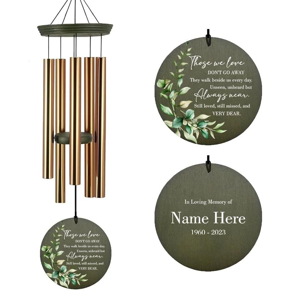 Personalized Sympathy Wind Chimes, Wind Chimes for Loss of Loved Father ...