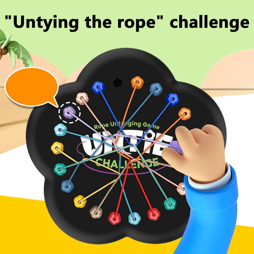 Rope Threading Game Twisted Tangler Rope Sorting Interactive Board Game ...