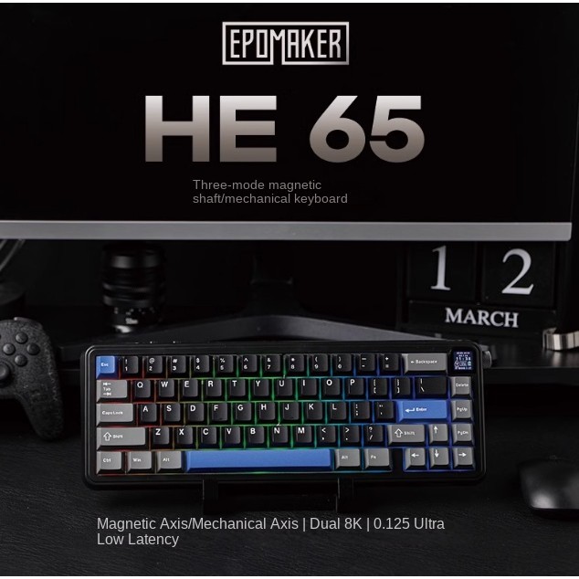 EPOMAKER HE65 Three-mode RT RGB magnetic switch mechanical keyboard ...