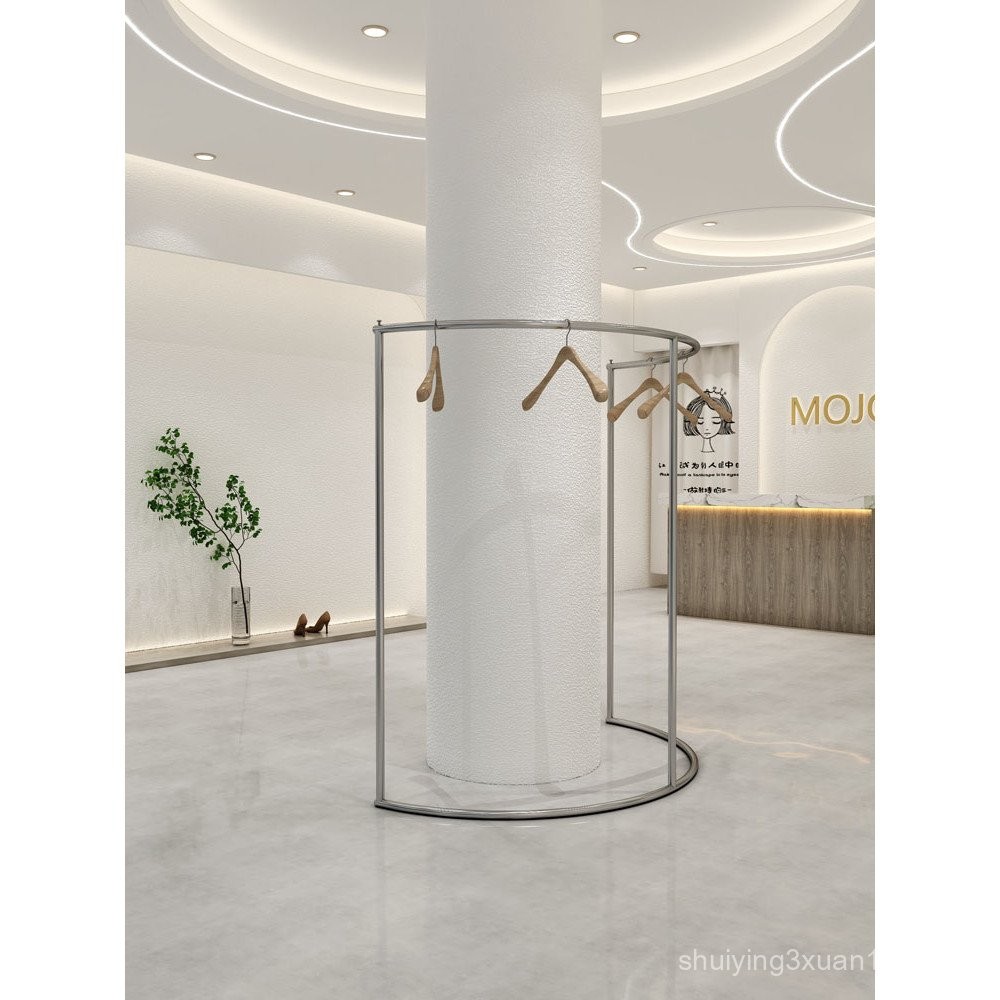 Clothing Store Display Stand Stainless Steel Circular Arc Clothesline ...
