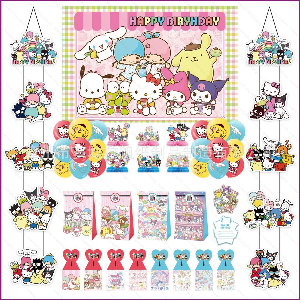 Sanrio Themed Birthday Decoration Party Balloon Door Hanging Honeycomb ...