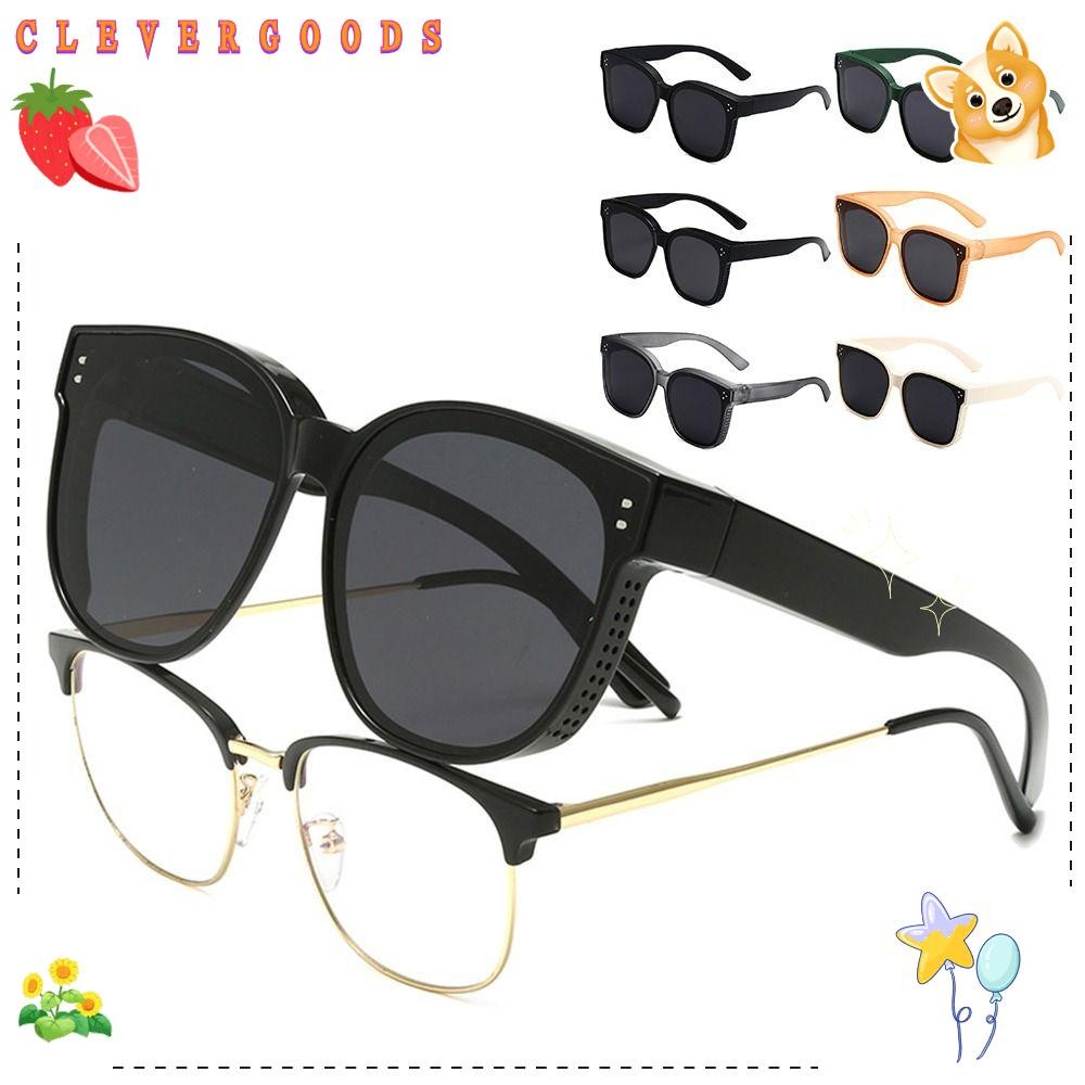 CLEVERHD Polarized Fit Over Sunglasses, UV400 Square Frame Wrap Around ...