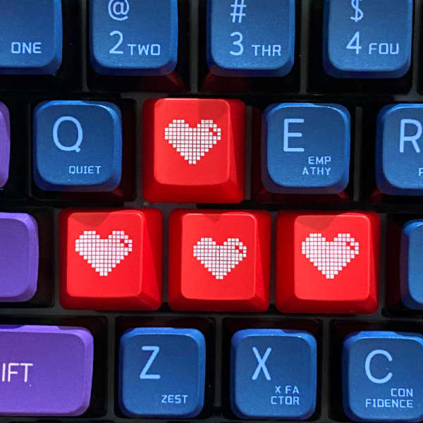 keycaps Translucent Love Keycaps R1 R2 R3 R4 WASD Keys Direction Enter ...