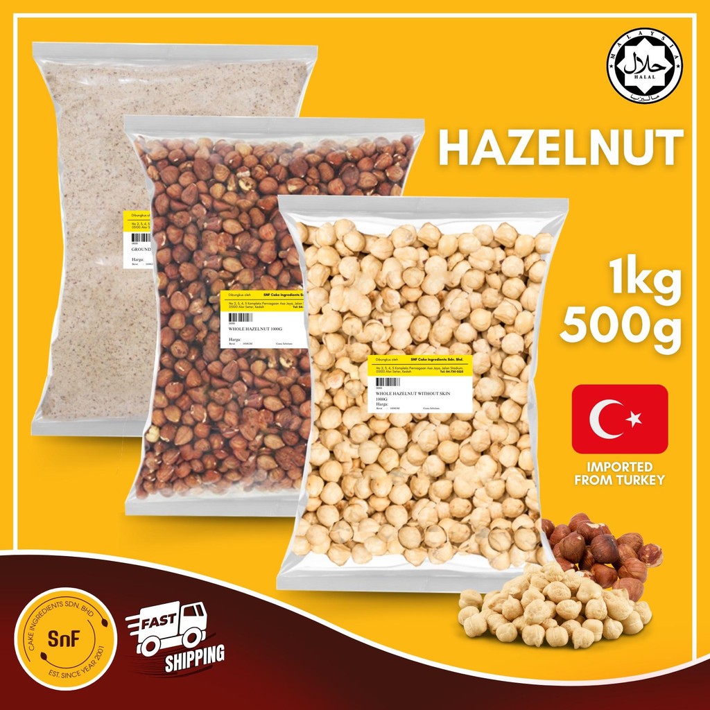 1kg Raw High Quality Raw Hazelnut Without Skin Whole Hazelnut Ground ...