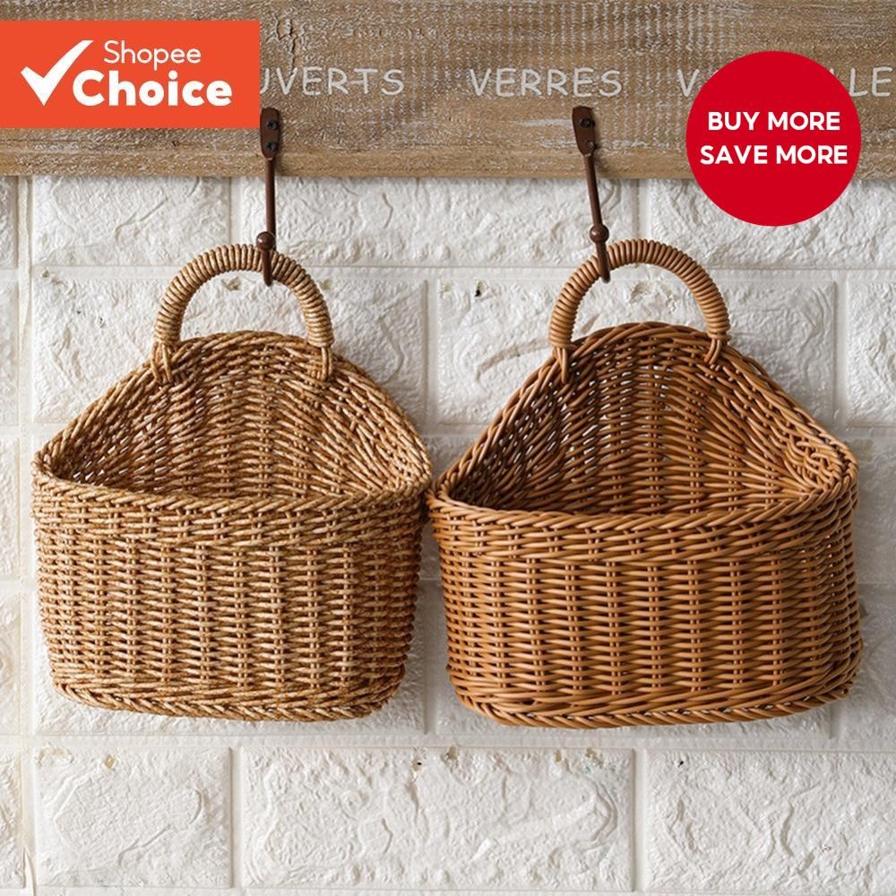 Handwoven Basket - Ins Style Wall Basket for Fruit & Kitchen Decor ...