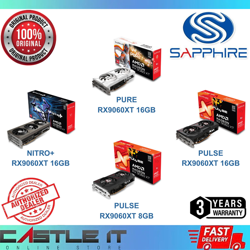 SAPPHIRE RX 9060 XT NITRO+ PURE PULSE 16GB / 8GB GDDR6 AMD RADEON ...