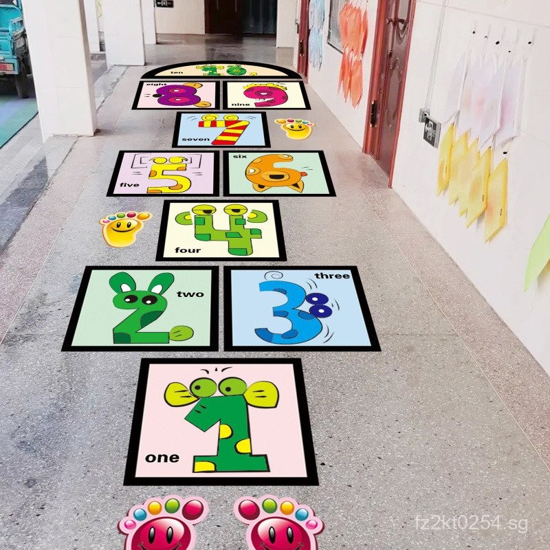Grid Game Floor Hopscotch Removable Kindergarten Decoration Classroom ...