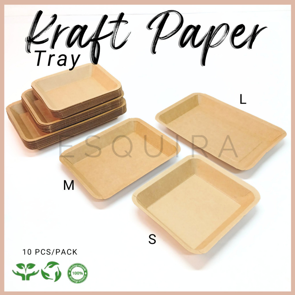 (10PCS) Kraft Paper Tray / KPT Cake Serving Plate Paper Tray | Shopee ...