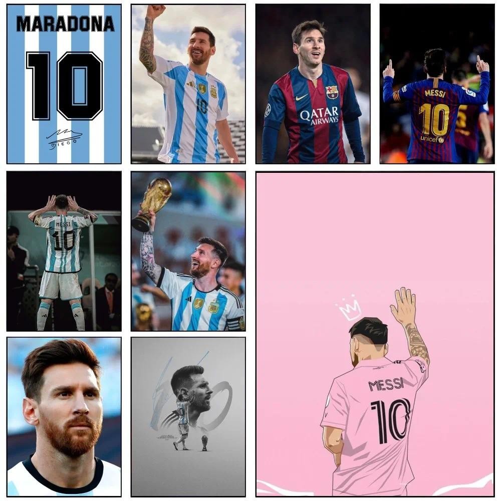 PC Football Player Messi Poster Wall Art Waterproof Canvas Poster and ...