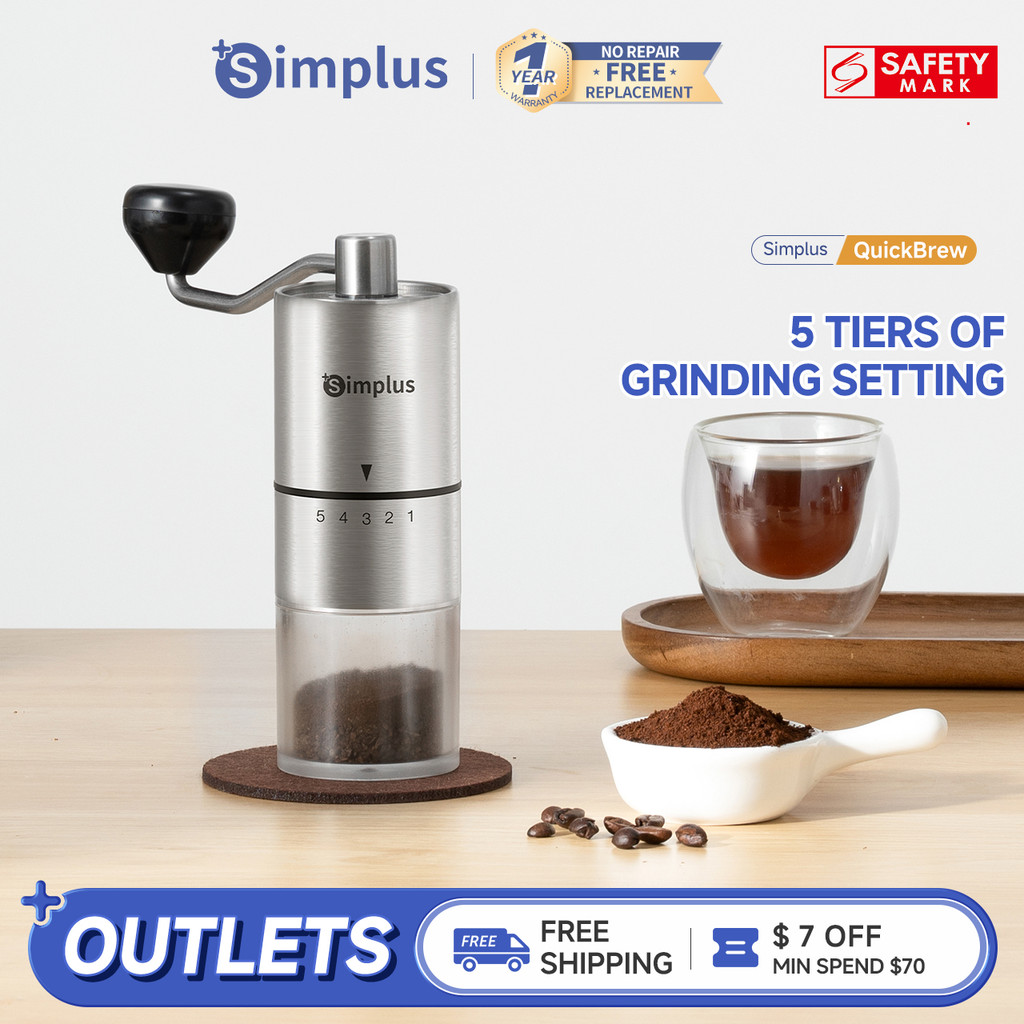 Simplus Manual Coffee Bean Grinder 5 levels External Coarseness ...