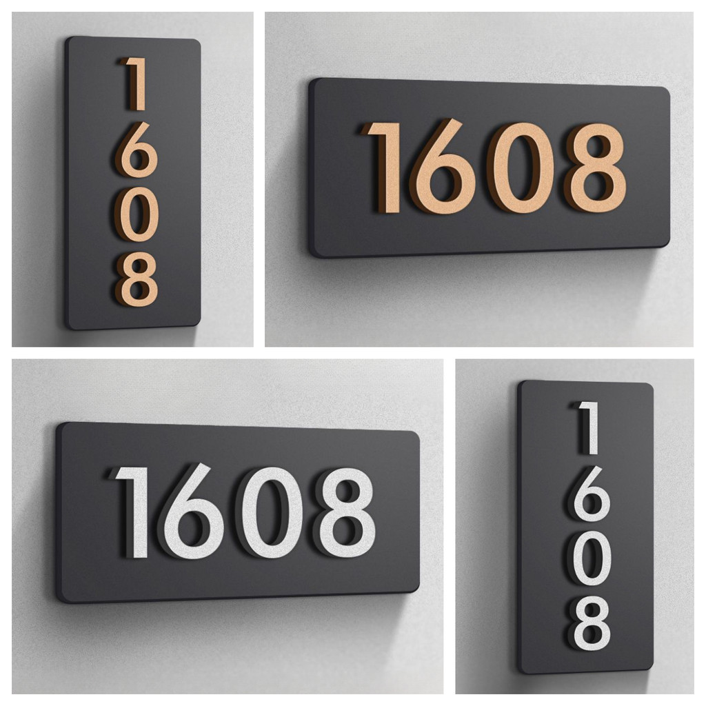 3D golden Customised Unit Sign door sign/unit number signage Customised ...