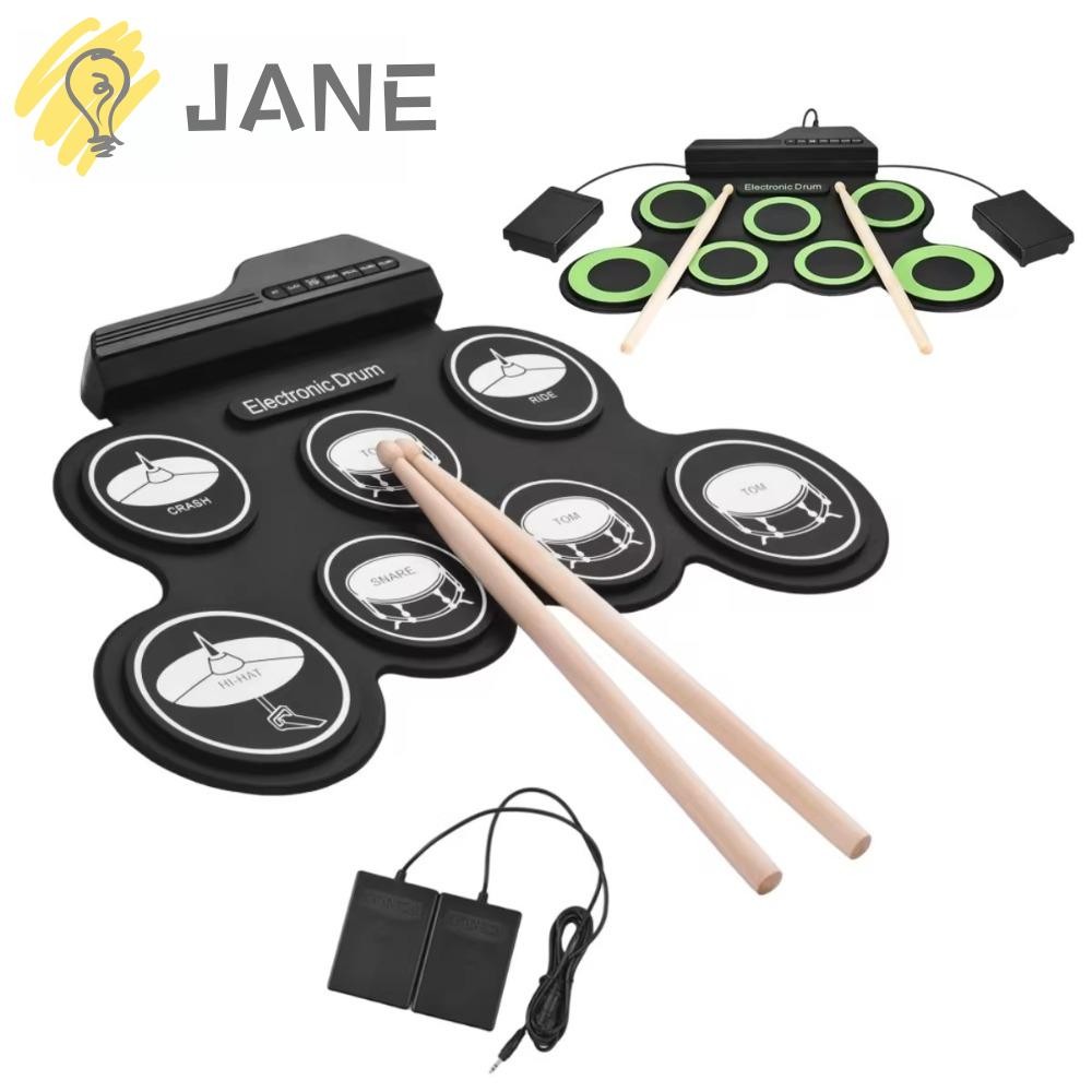JANE Music Drums, Digital Hand Roll Electric Drum Set, Folding Silicone ...
