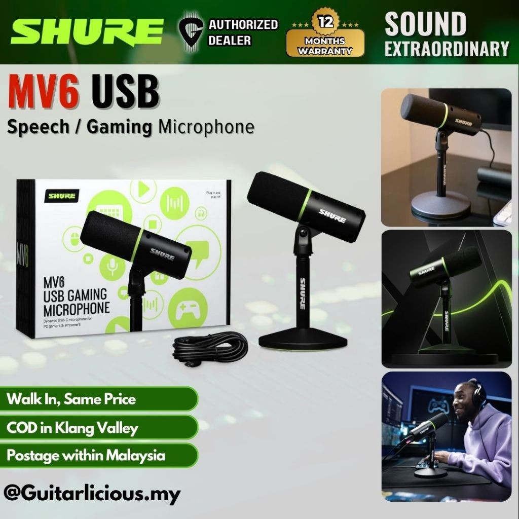 Shure MV6 USB Speech / Gaming Microphone ( MV-6 ) | Shopee Singapore