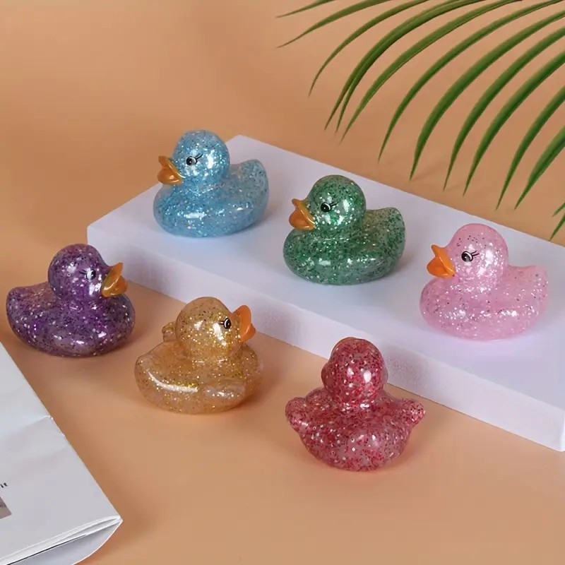 10pcs Glitter Rubber Ducks Mini Ducks Duck Bathroom Shower Pinching ...