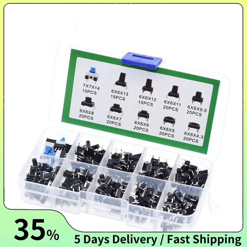 180Pcs 10 Type Light Micro-Press Switch Set Push Button Switch Kit ...