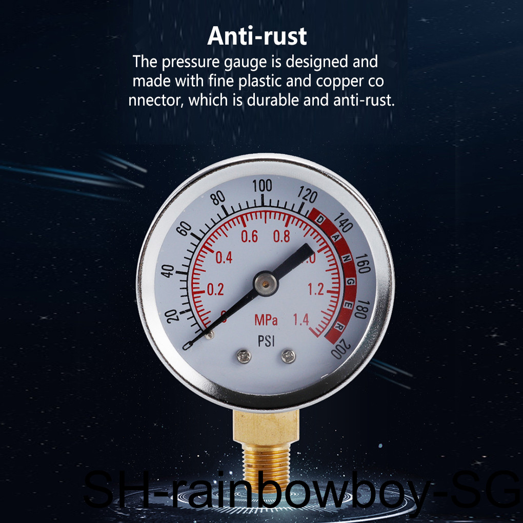 Air Water Oil Pressure Meter Portable MPa Chemical Gauge Removable ...