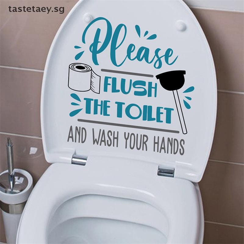 TT Flush The Toilet PVC Toilet Stickers Creative Washroom Toilet ...