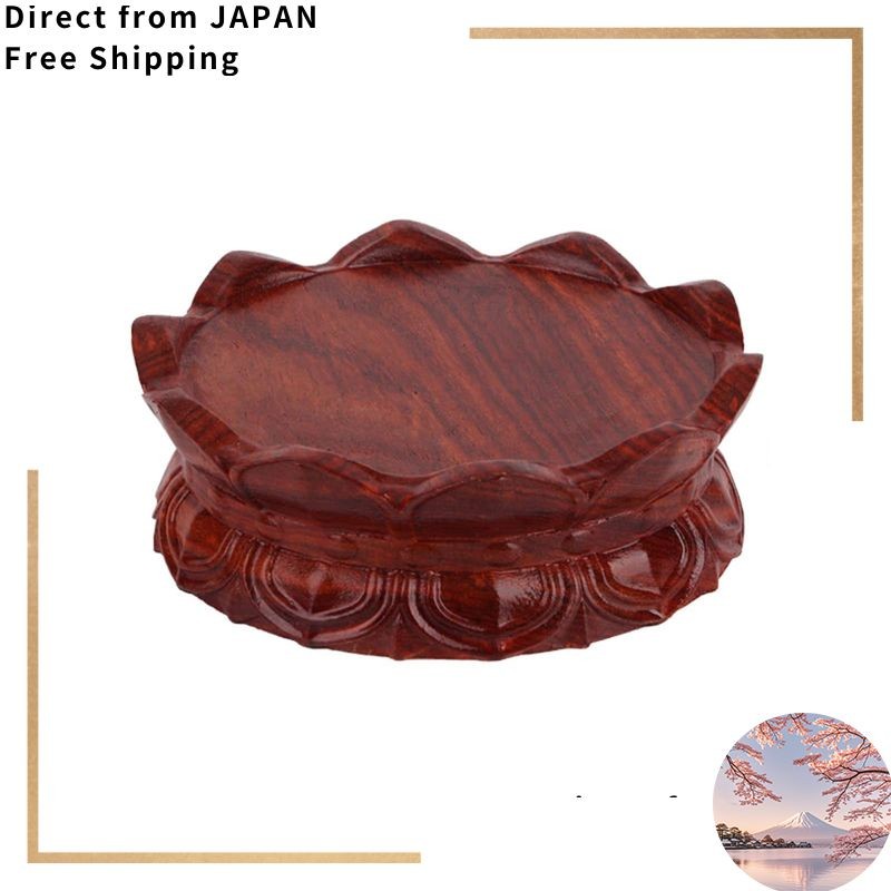 Mini Round Wooden Buddha Statue Stand - Lotus Base for Buddhist Altars ...