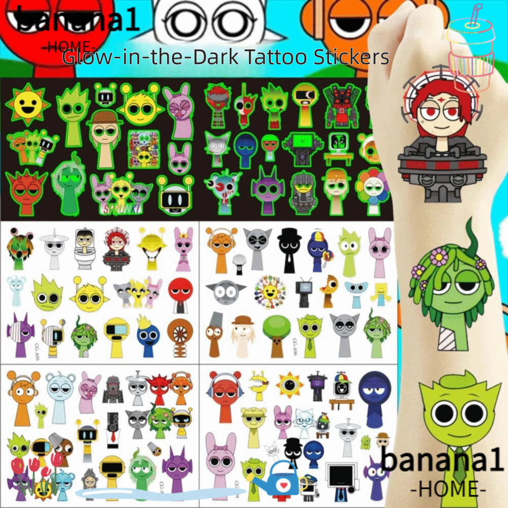 BANA Arm Tattoo, DIY incredibox sprunki Temporary Tattoos, Trendy ...